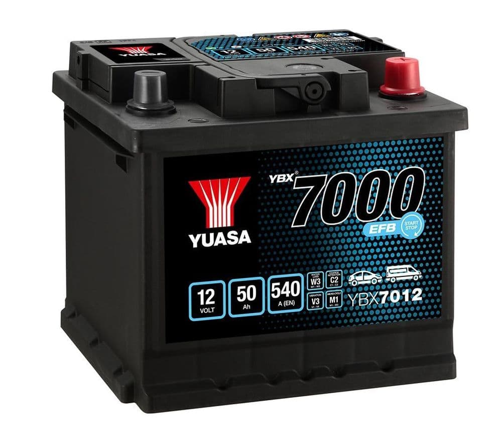 Yuasa 12v 50Ah 540A EFB Start Stop Battery YBX7012 (012EFB) Buy Online ...