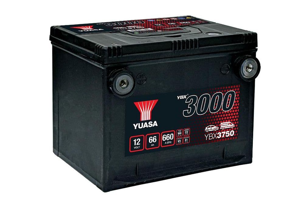 Yuasa 12v 66Ah 660A Car Battery YBX3750 (USA SIDE TERMINAL STYLE) Buy ...