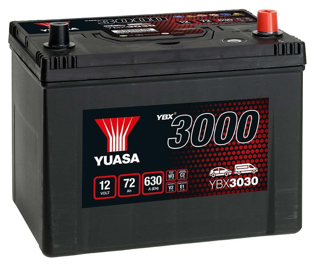 Yuasa 12v 72Ah 630A Car Battery YBX3030 (068 / 75D26L) Buy Online from ...