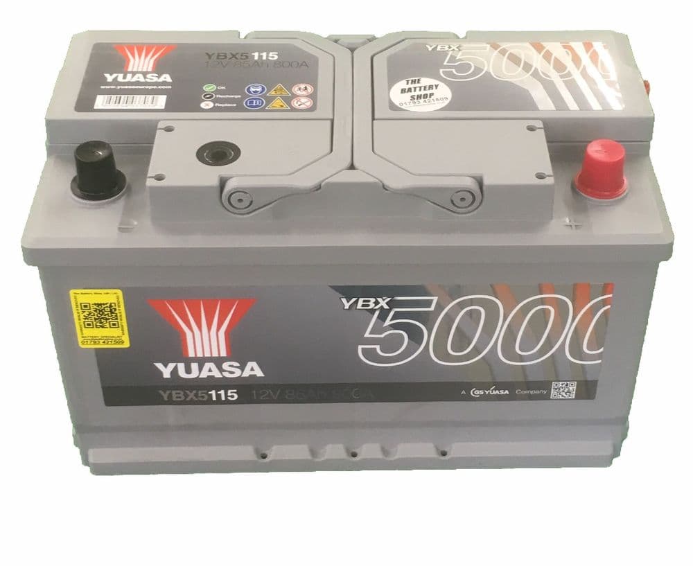 Yuasa 12v 90Ah 800A Silver Car Battery YBX5115 (HSB115) Buy Online from ...