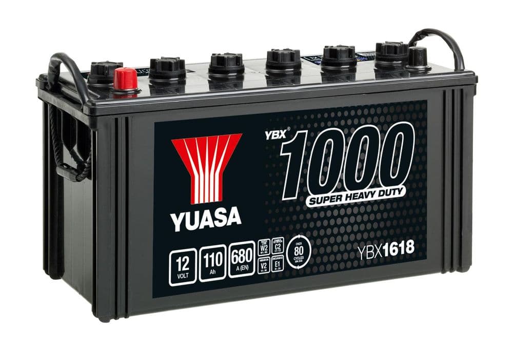Yuasa YBX1618 12v 110Ah 680A Super Heavy Duty Battery 618HD 616R