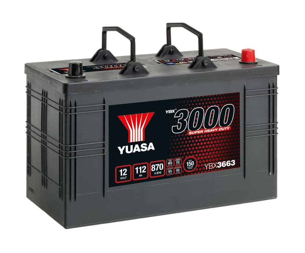 Yuasa YBX3663 12v 112Ah 870A Super Heavy Duty Battery 663HD 663SHD