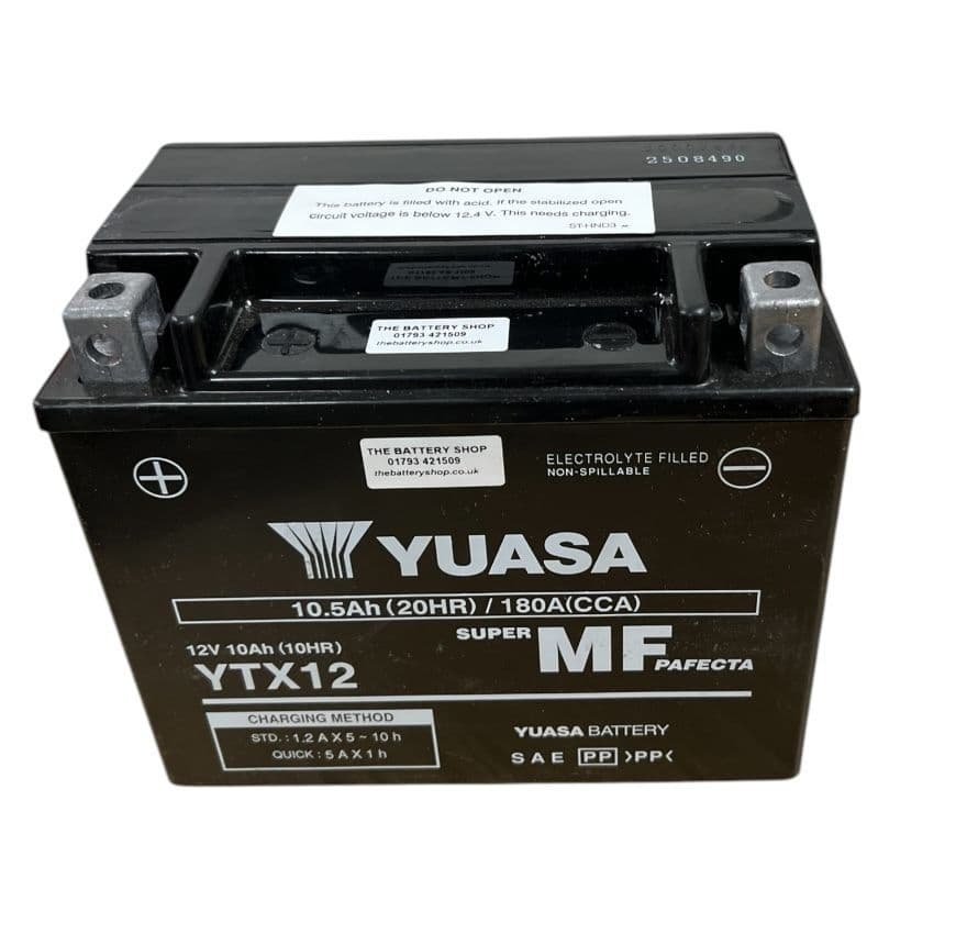Yuasa YTX12-BS 12v 10Ah Motorcycle Battery Buy Online from The Battery Shop