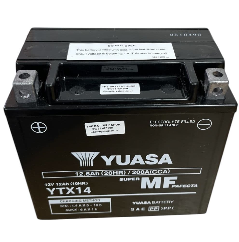 Yuasa YTX14-BS YTX14 12v 12Ah Motorcycle Battery Buy Online from The ...