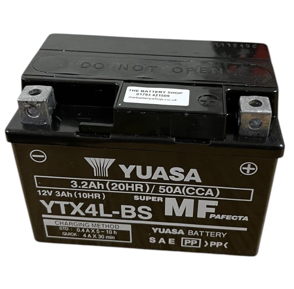 Yuasa YTX4L-BS 12v 3Ah Motorcycle Battery (YT4L-BS) Buy Online from The ...