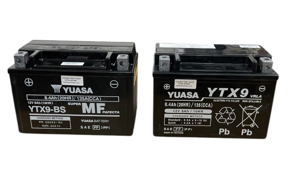 Yuasa YTX9-BS 12v 8.4Ah 135A Motorcycle Battery Buy Online from The Battery Shop