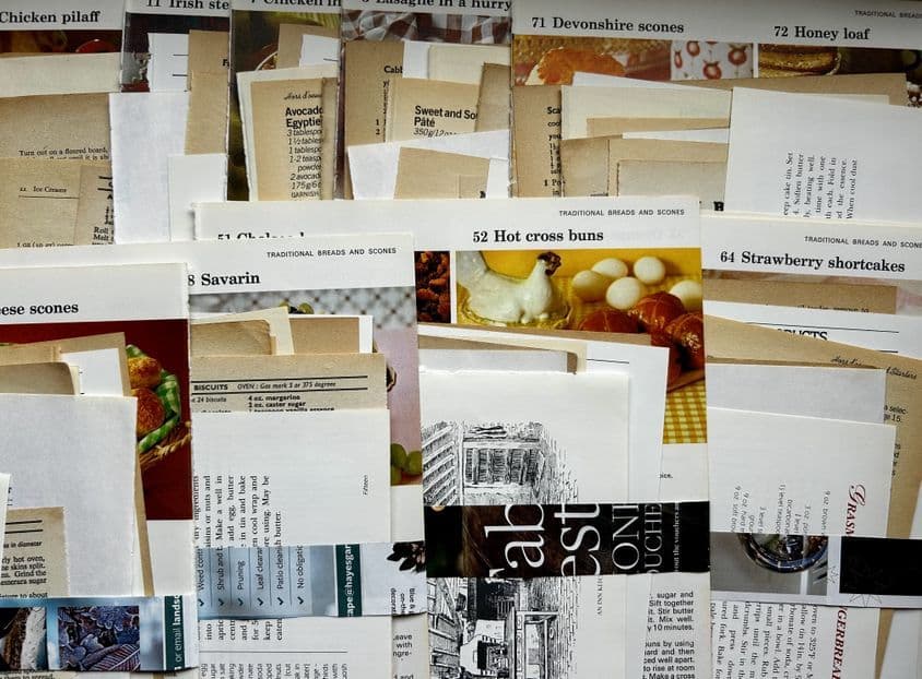 10 Assorted Cookery Book Pages