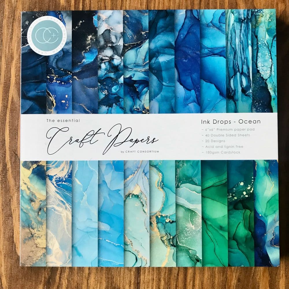 Craft Consortium 12" Paper Pad Ink Drops - Ocean