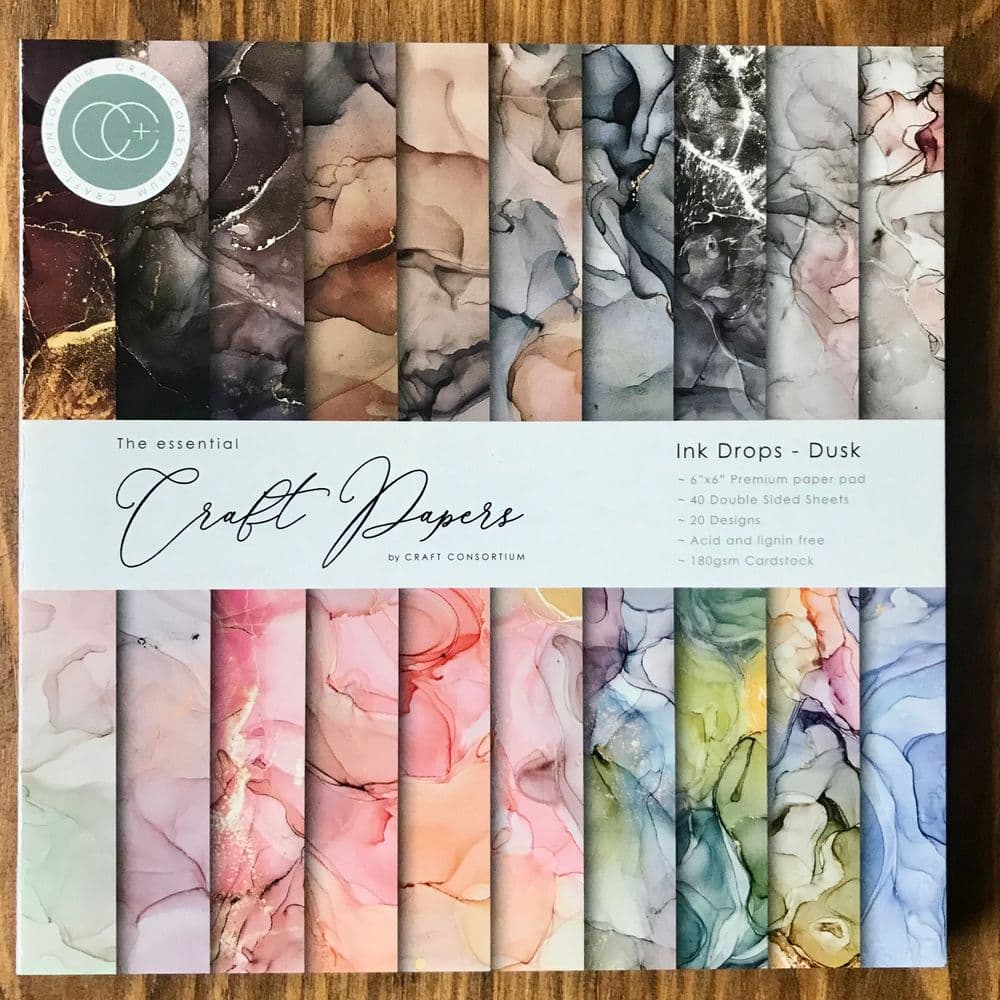 Craft Consortium 6" Paper Pad Ink Drops - Dusk