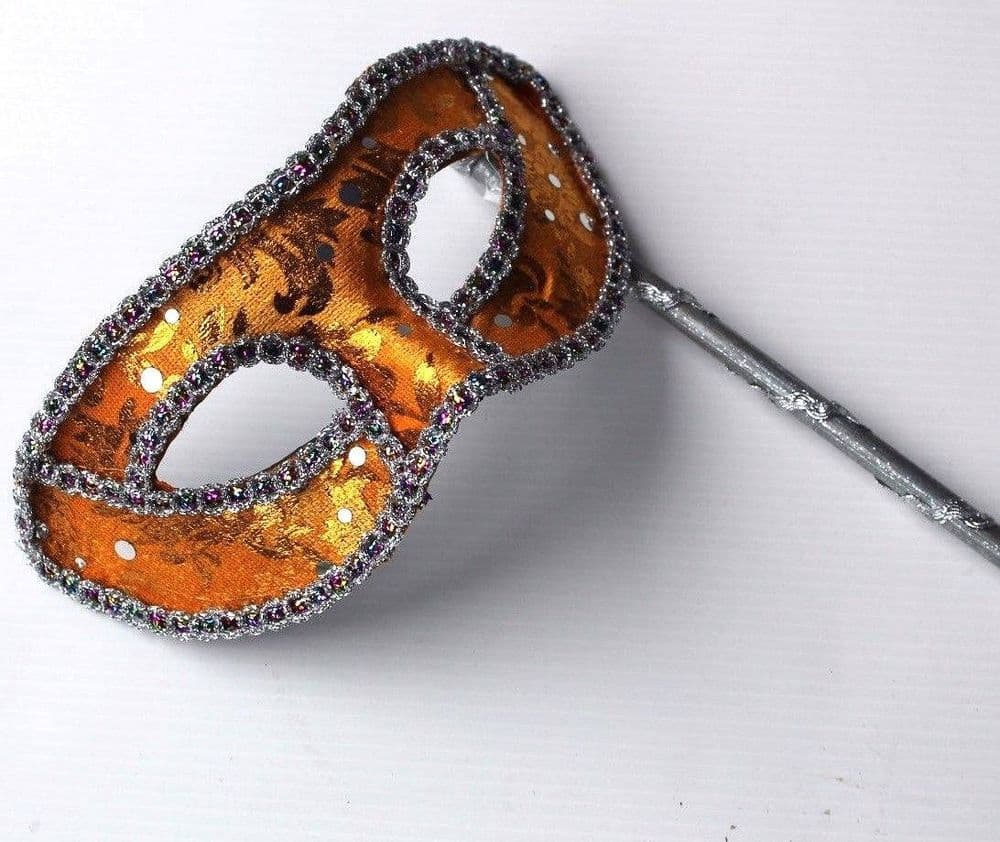 Gold Mask - Mask on Stick | Masks and Tiaras