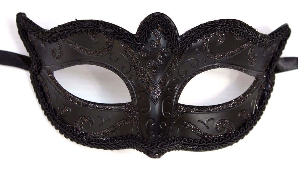 Midnight Black Masquerade Mask | Masks and Tiaras
