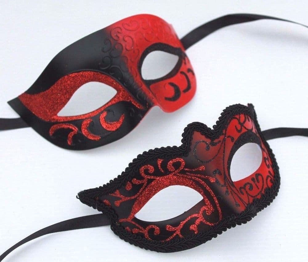 Red Masquerade Masks - His and Hers Masks | Masks and Tiaras