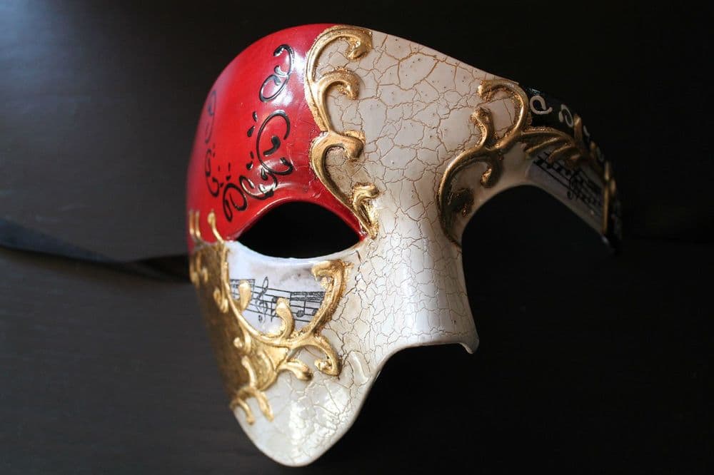 Red Half Face Mask - Phantom of the Opera Mask | Masks and Tiaras