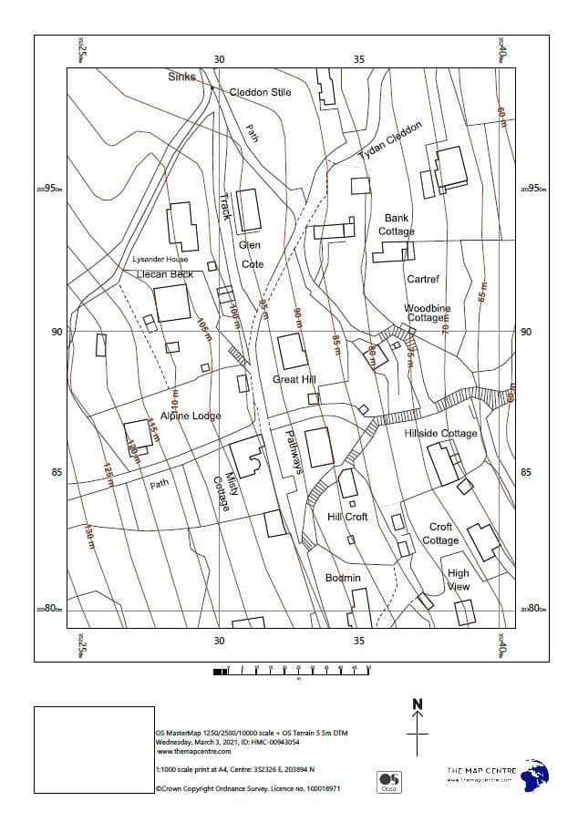 1 1 000 Ordnance Survey A4 Sitemap "Block Plan"