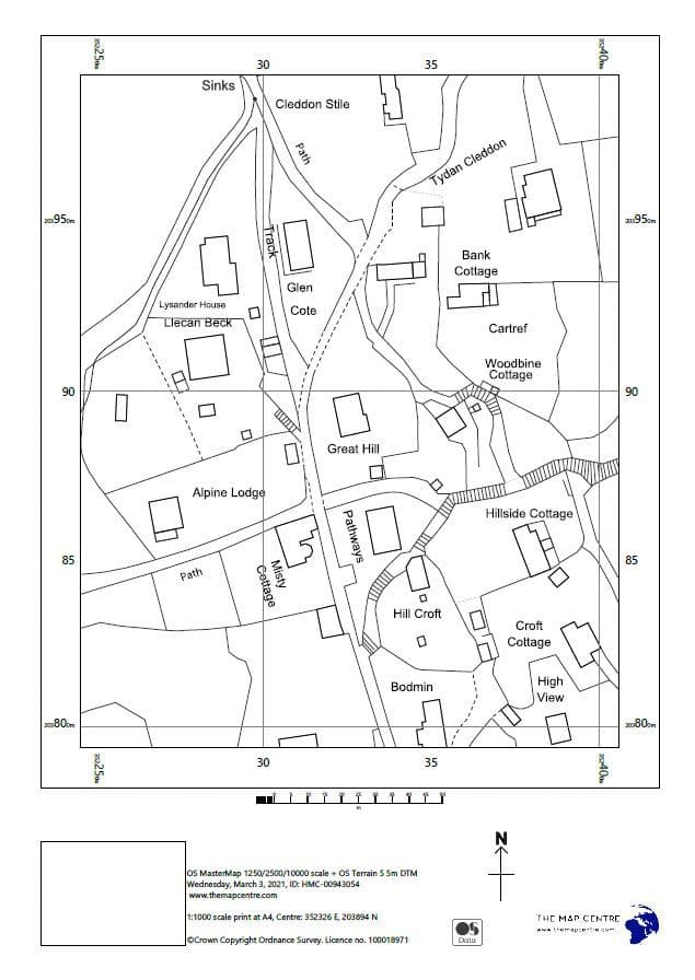 1 1 000 Ordnance Survey A4 Sitemap "Block Plan"