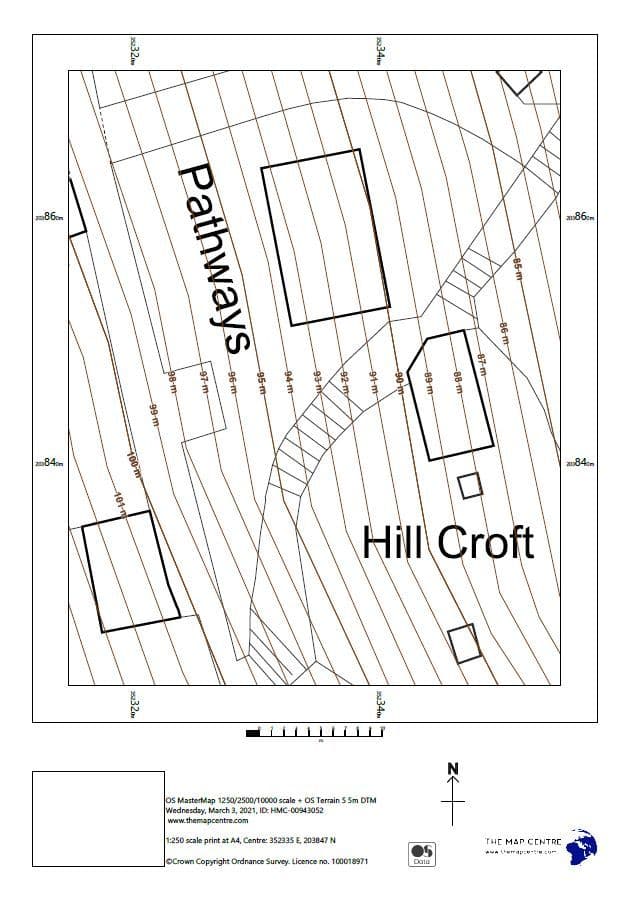 1 250 Ordnance Survey A4 Sitemap "Block Plan"