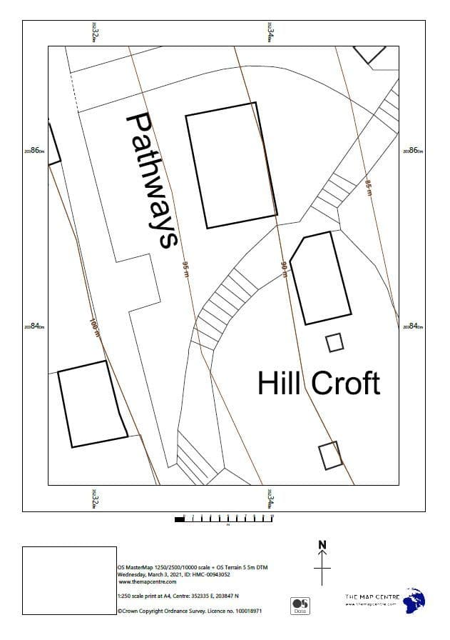 1 250 Ordnance Survey A4 Sitemap "Block Plan"