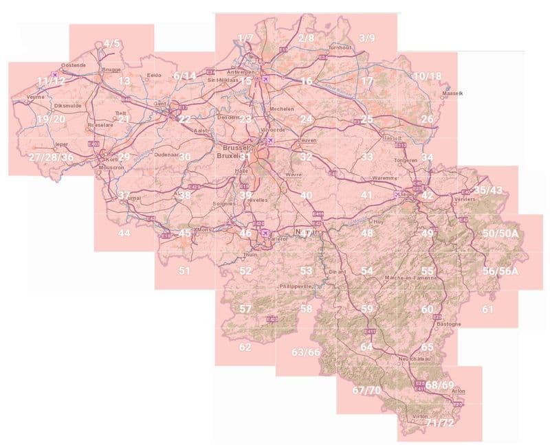 1 - 7 NGI Belgian 1 50 000 Topo Map - Brasschaat