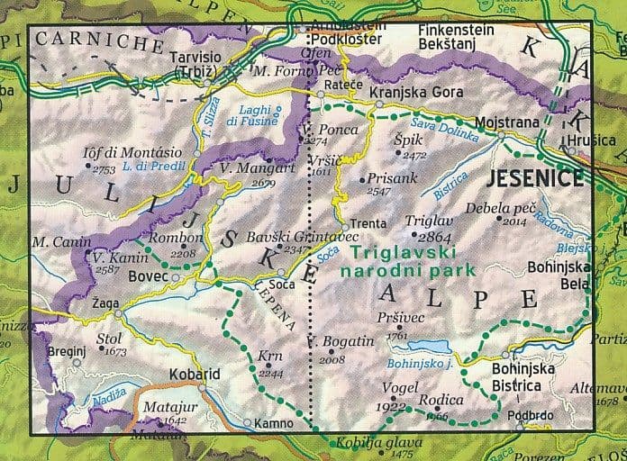 1 - Julian Alpes - Tourist Map - KartoGrafija