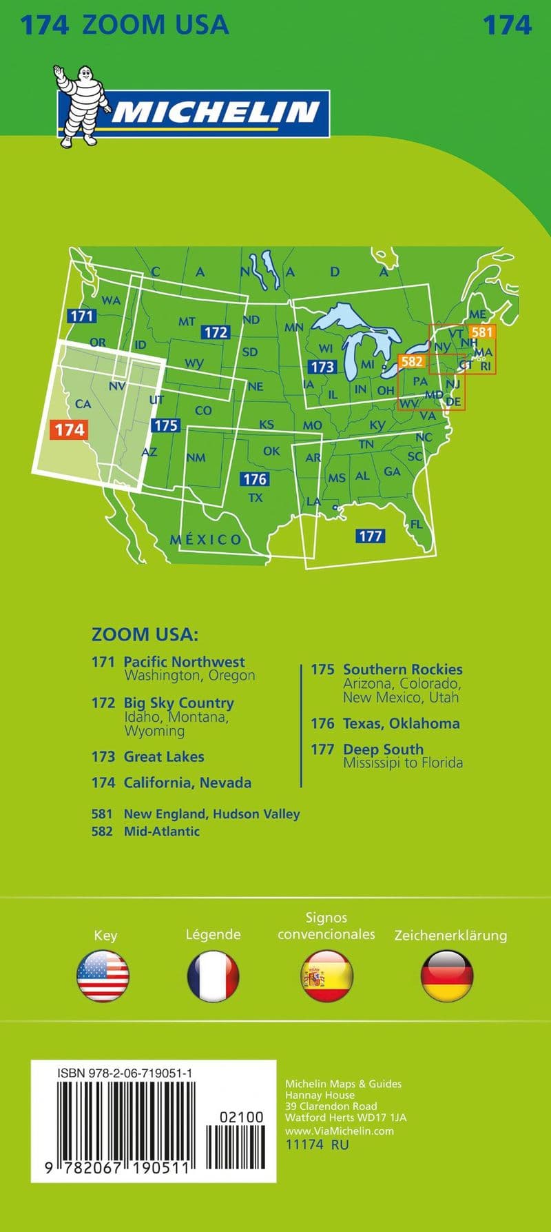 174 California & Nevada - Michelin Zoom Map
