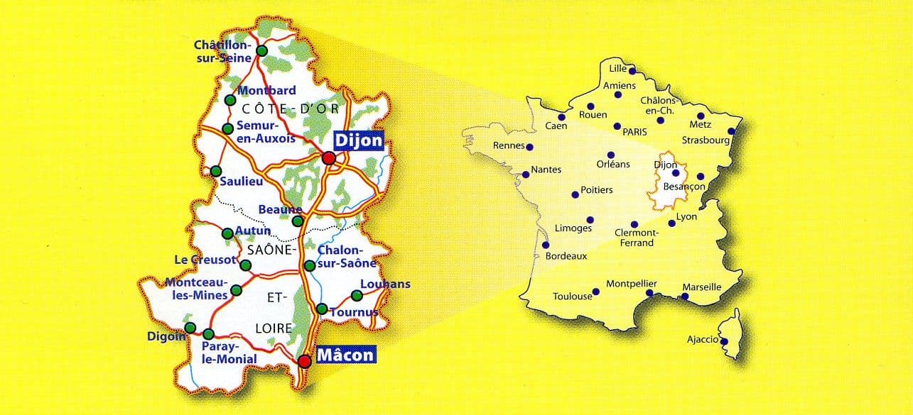 320 Cote-d Or Saone-et-Loire - Michelin Local Map