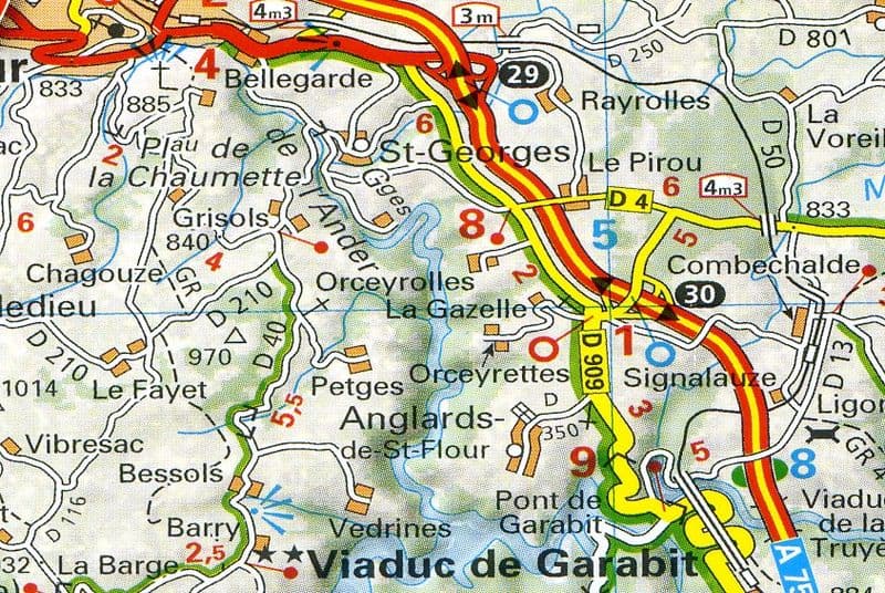 330 Cantal Lozere - Michelin Local Map