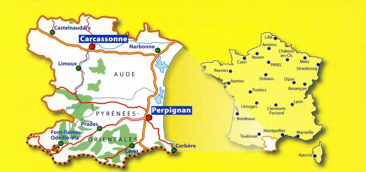 344 Aude Pyrenees Orientales - Michelin Local Map