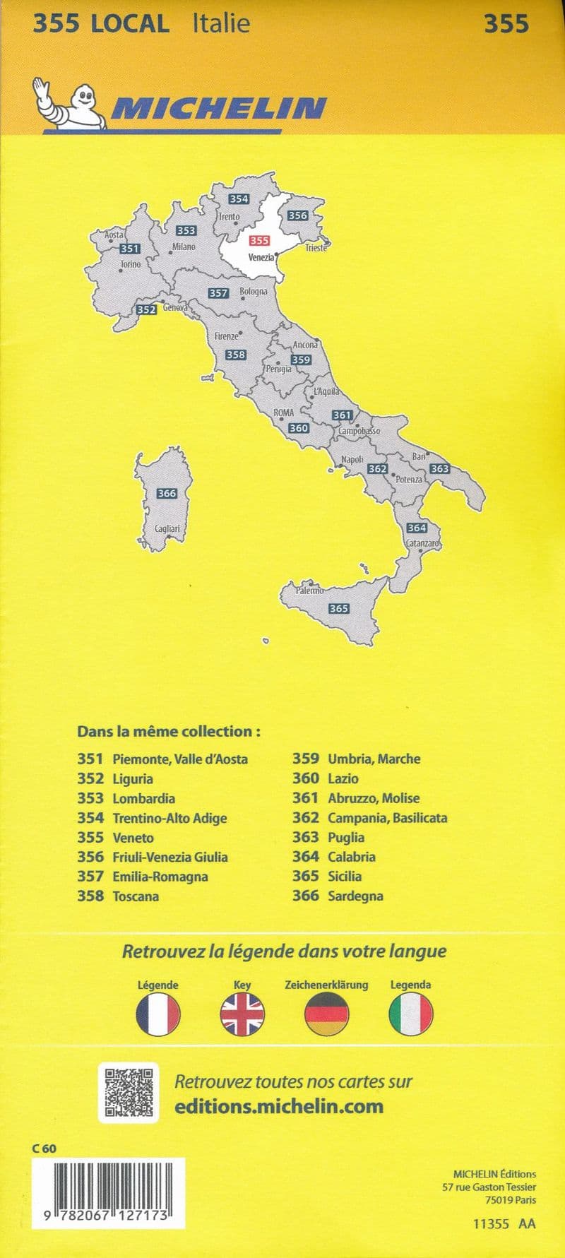 355 Veneto - Michelin Local Map - 1 200 000