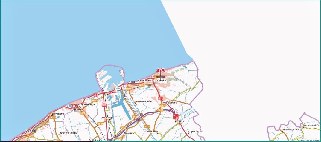 4 - 5 NGI Belgian 1 50 000 Topo Map - Knokke Heist
