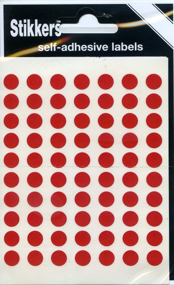 490 x Map Stickers 8mm RED