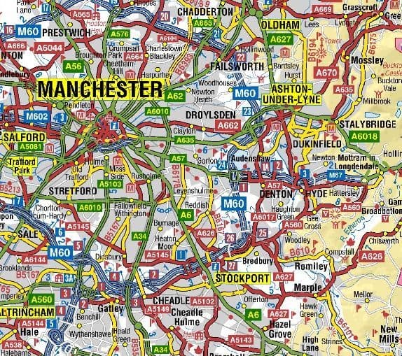 50 Miles Around Manchester A-Z