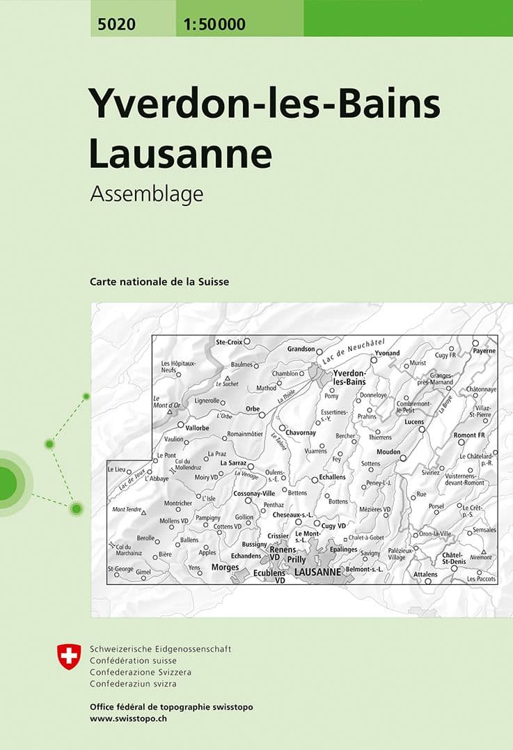 5020 Yverdon les Bains Lausanne - Swiss Survey 1 50 000