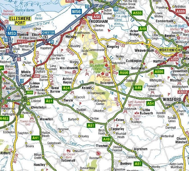 A-Z Central England and Wales Road Map