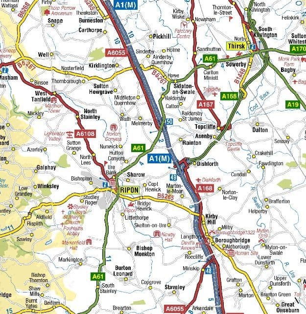 A-Z Northern England Road Map