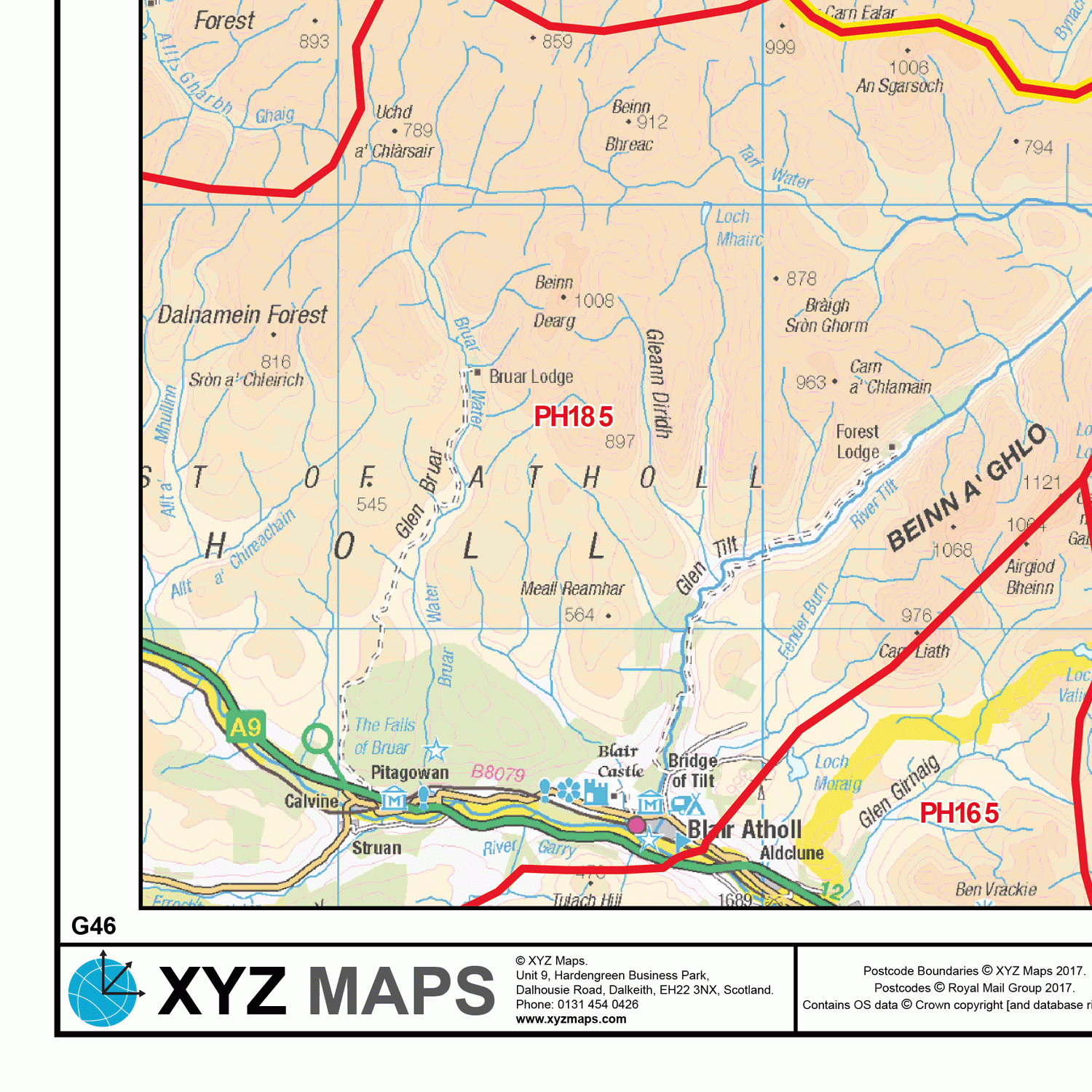 Aberdeen - AB Postcode Sector Wall Map