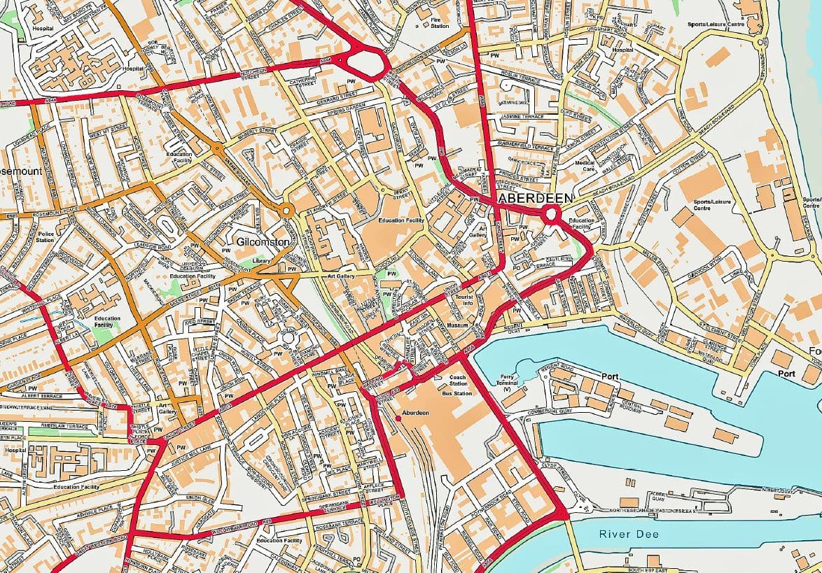 Aberdeen Street Map - 2024