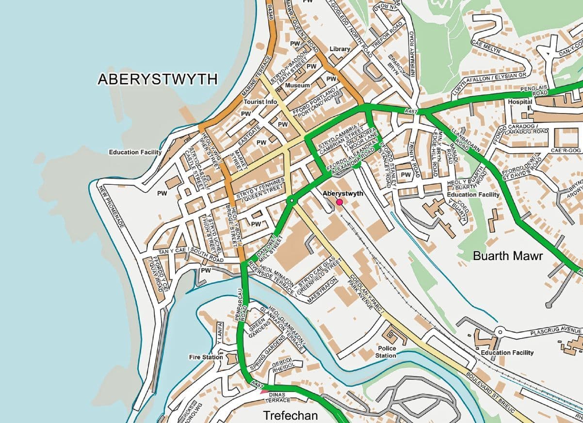 Aberystwyth Street Map - 2024