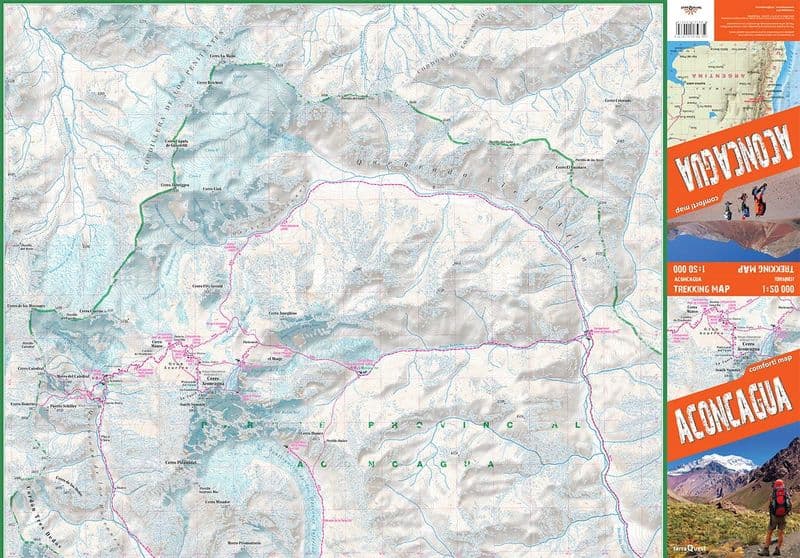 Aconcagua - Chile - Walking Map - Laminated by Terra Quest