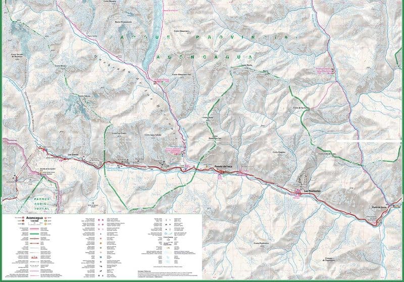 Aconcagua - Chile - Walking Map - Laminated by Terra Quest