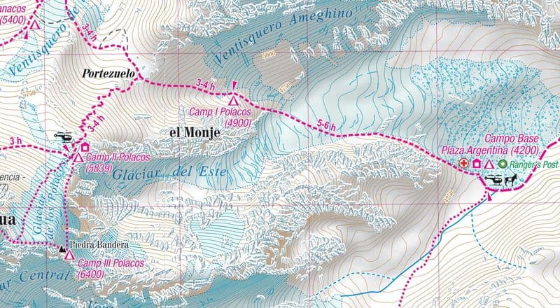 Aconcagua - Chile - Walking Map - Laminated by Terra Quest