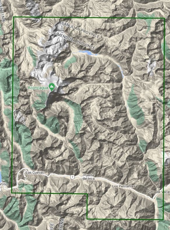 Aconcagua - Chile - Walking Map - Laminated by Terra Quest