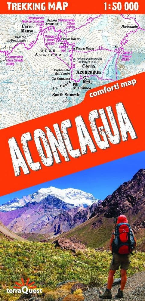 Aconcagua - Chile - Walking Map - Laminated by Terra Quest