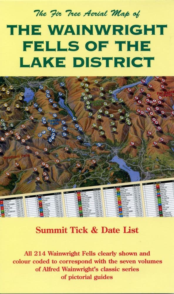 Aerial Map of The Wainwright Fells of the Lake District - Folded
