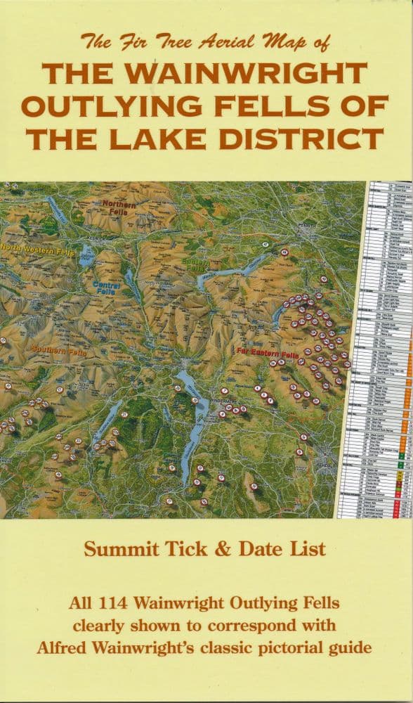 Aerial Map of The Wainwright OUTLYING Fells of the Lake District - Folded