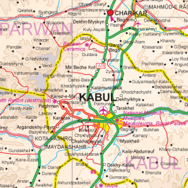 Afghanistan Travel Map