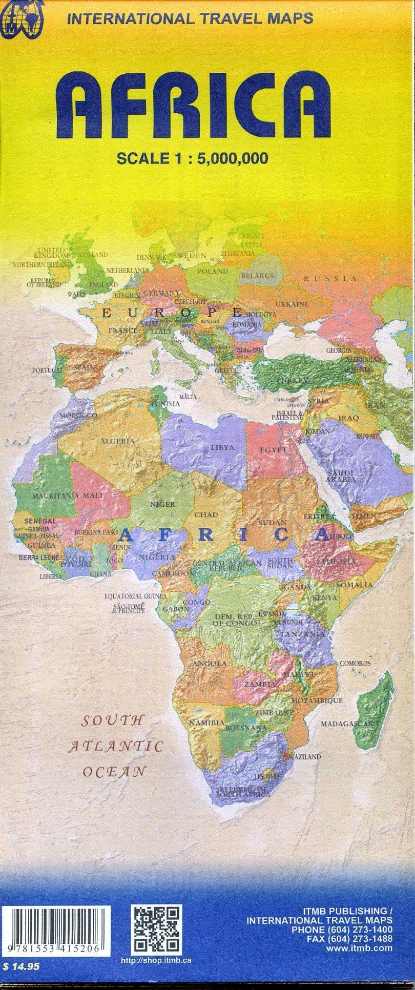 Africa Travel Map - Folded