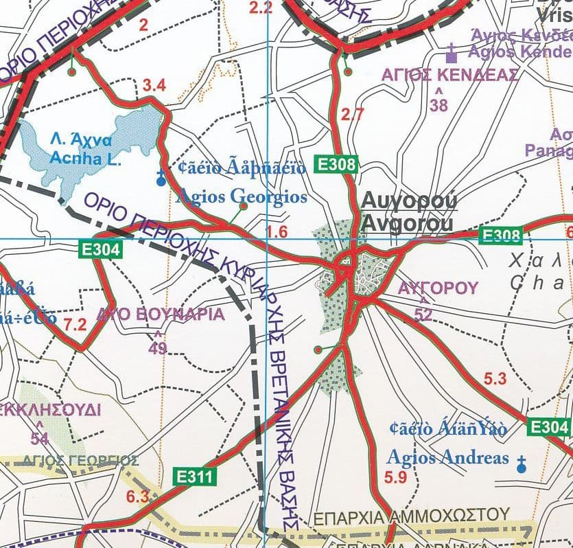 Agia Napa / Protaras / Paralimni Cyprus - Orama Tourist Map CY015