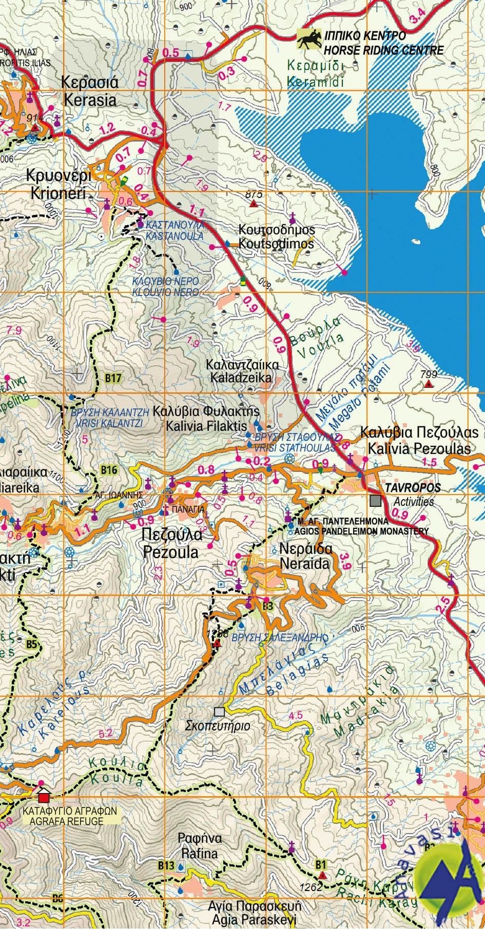 Agrafa - Anavasi Hiking Map - 1 50 000