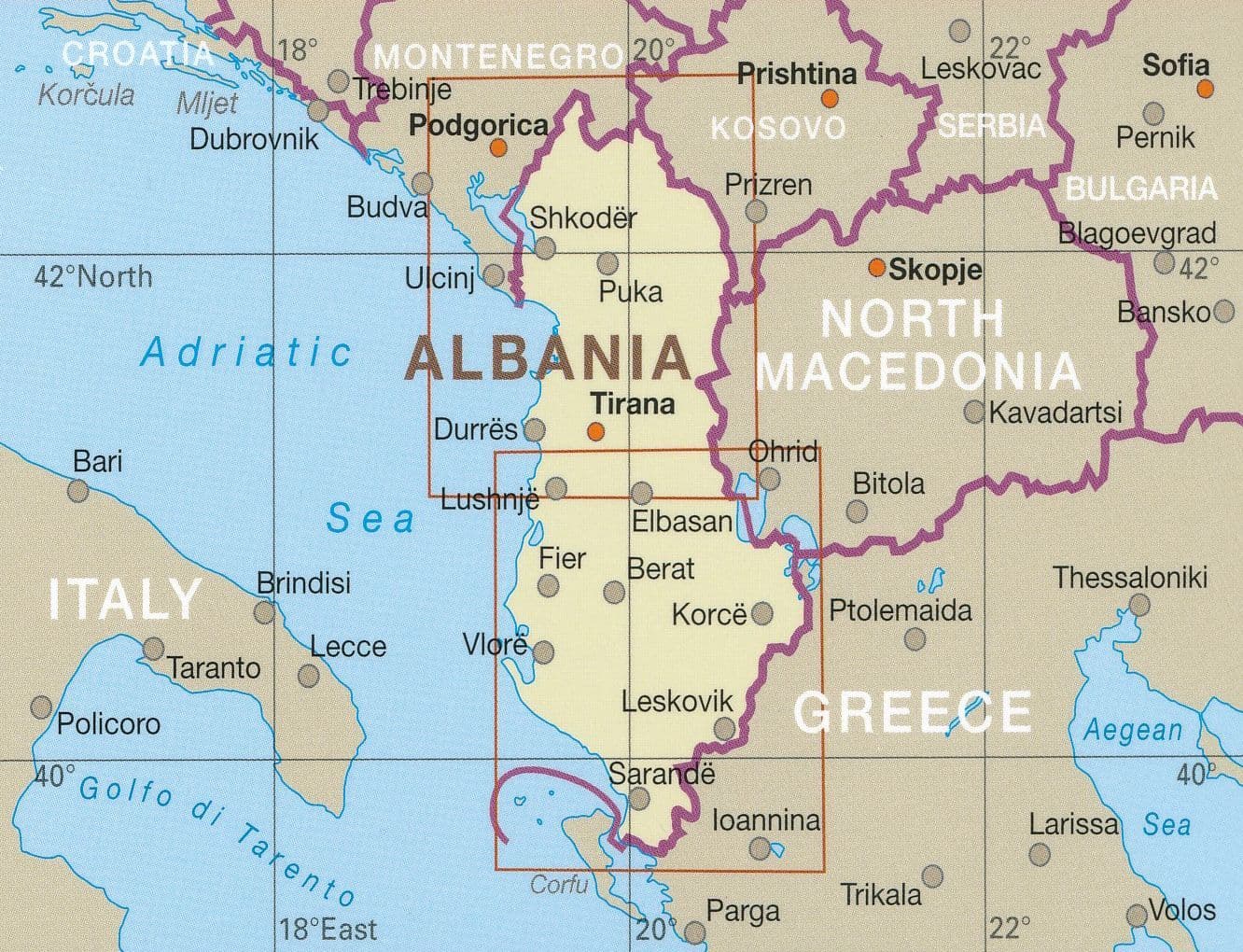 Albania - Road Map - Reise Unavailable