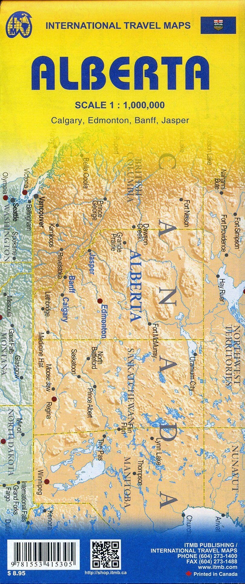 Alberta Travel Map Folded